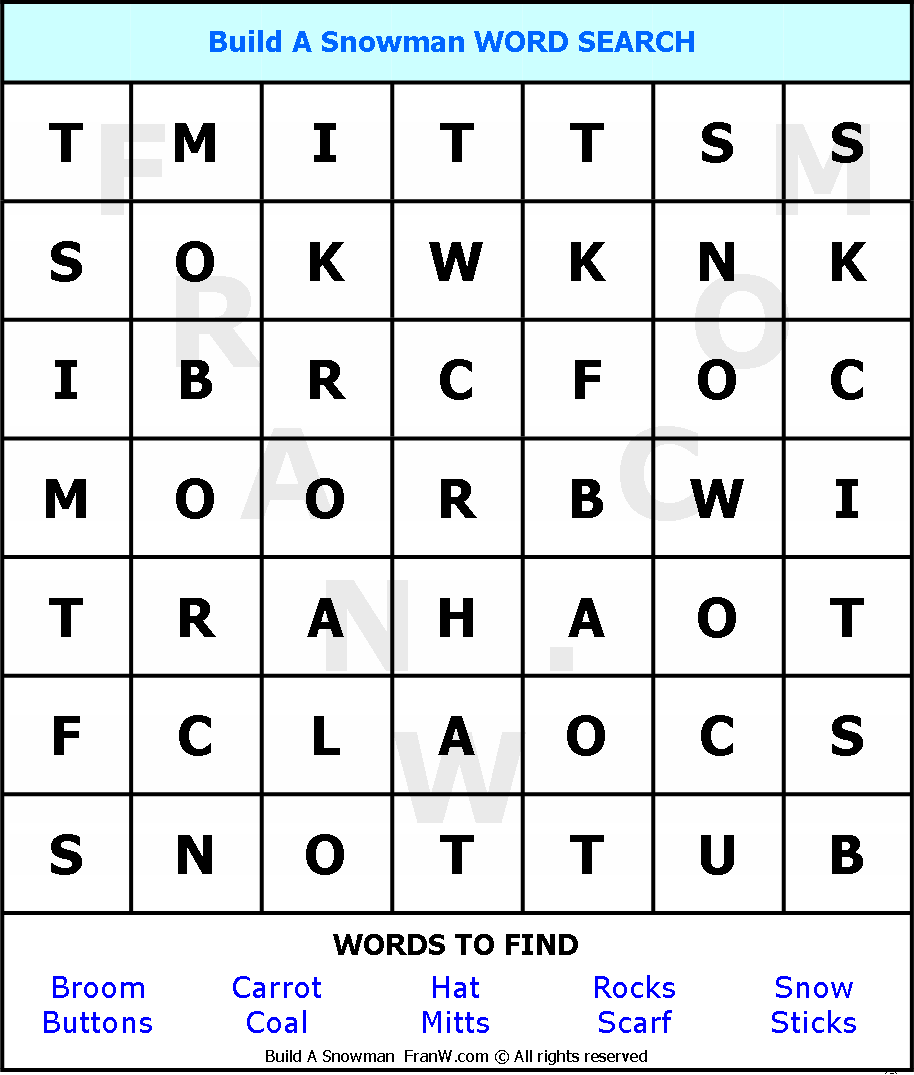 Winter Puzzle Fun: Build A Snowman – FranW.com