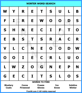 Winter Word Fun – FranW.com