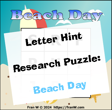 Beach Day Letter Hint – FranW.com